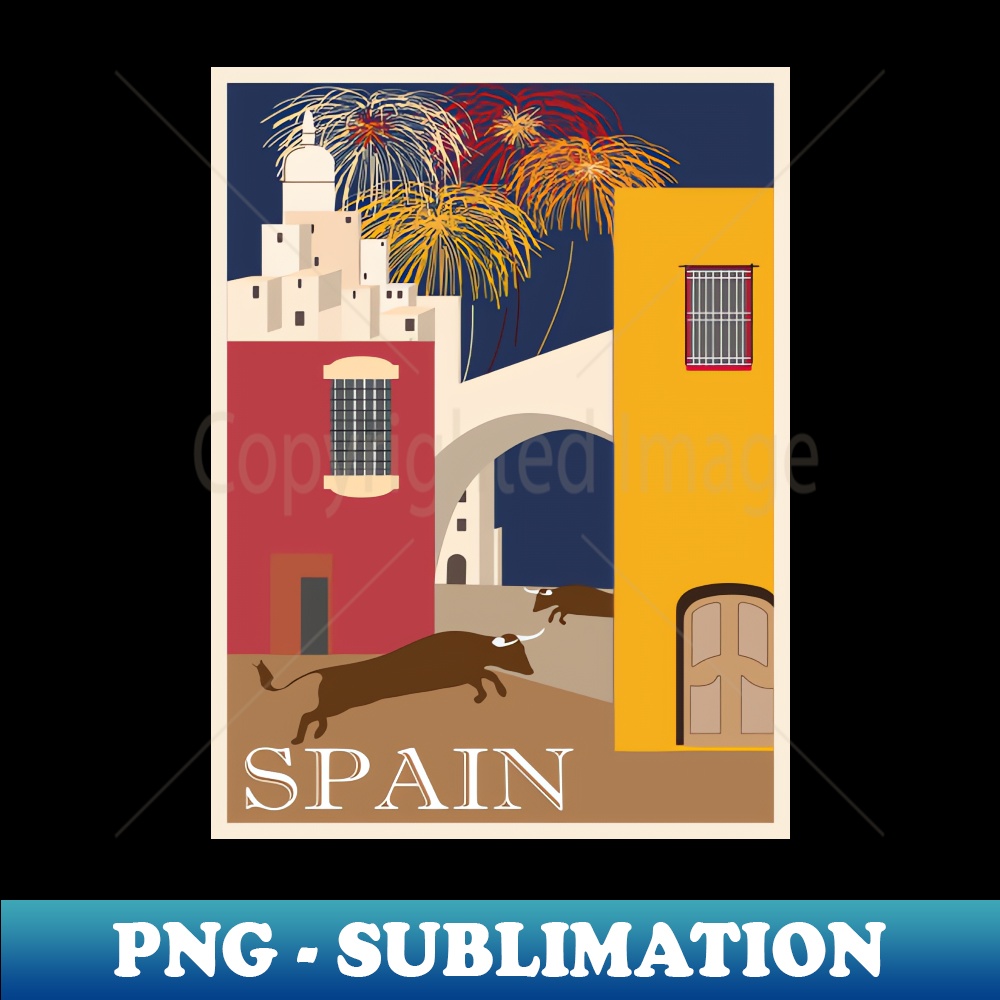Vintage Travel To Spain Ad - Unique Sublimation PNG Download | Inspire ...