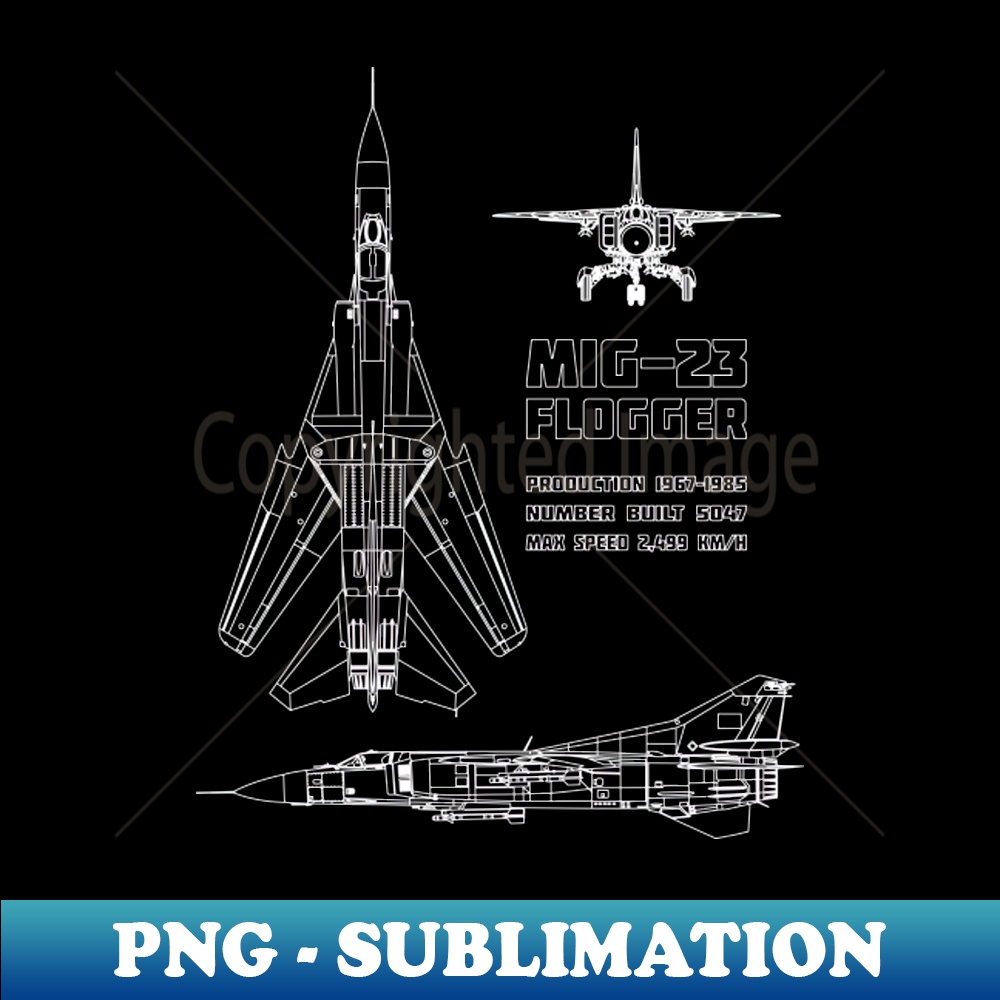MiG-23 Russian Jet Fighter Plane Flogger Blueprint Diagram G | Inspire ...