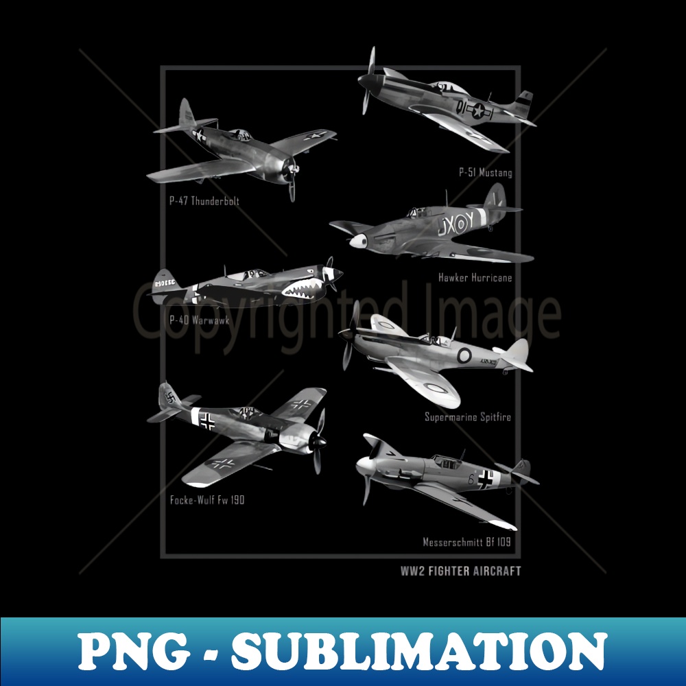 WW2 Fighter Aircraft Warbirds - High-Resolution PNG Sublimat | Inspire ...