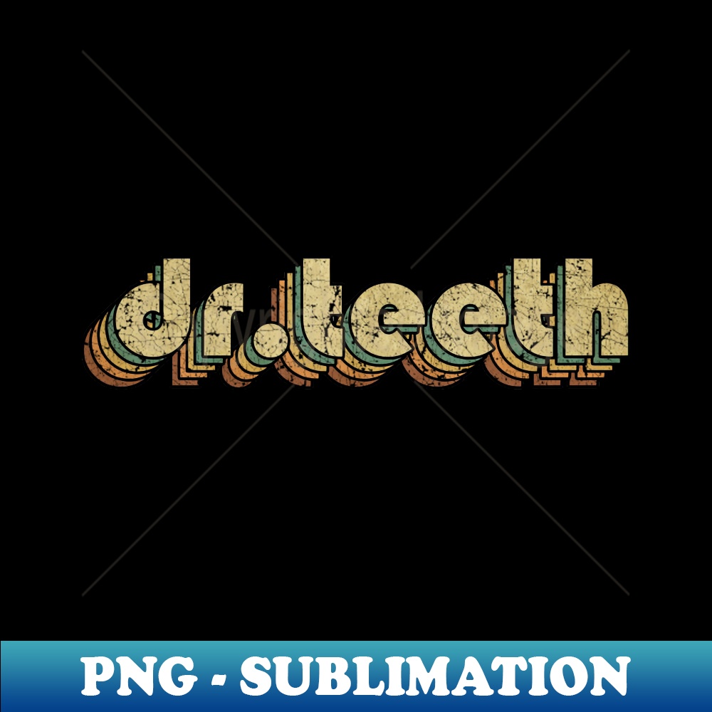 Dr Teeth Vintage Rainbow Typography Style 70s - Decorative - Inspire Uplift