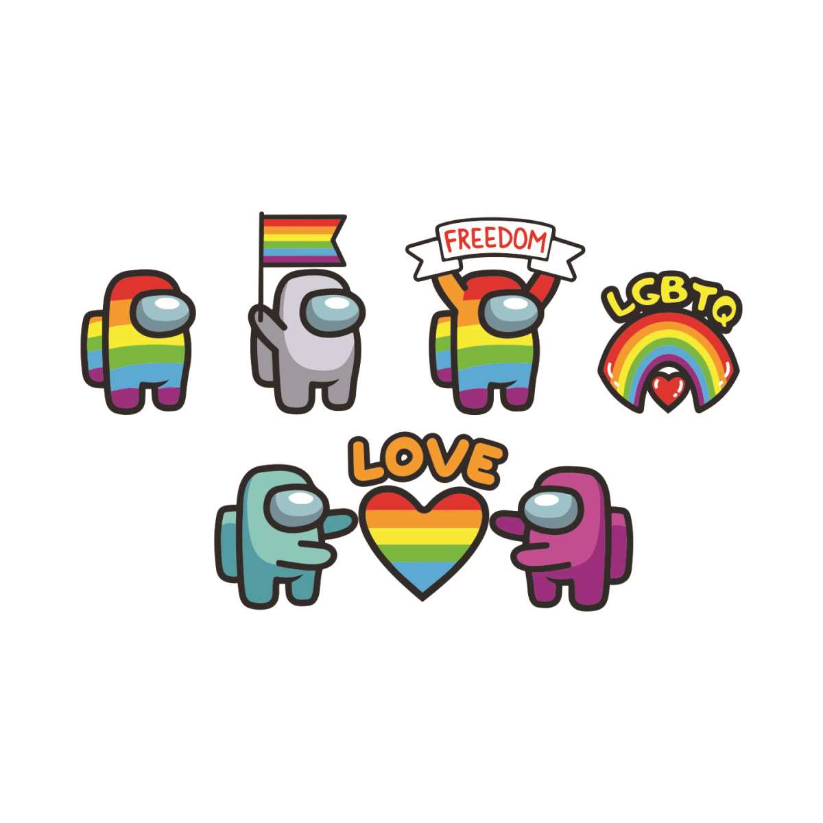 Among Us LGBTQ Rainbow Pride Among Us Svg, Valentine Svg, Am | Inspire ...