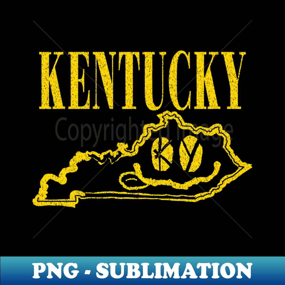Kentucky Grunge Smiling Face Black Background - PNG Sublimat | Inspire ...