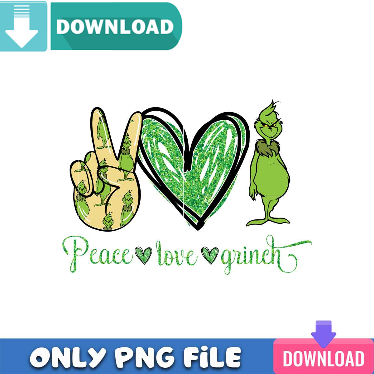 Peace Love Grinch Green Svg Best Files For Cricut | Inspire Uplift