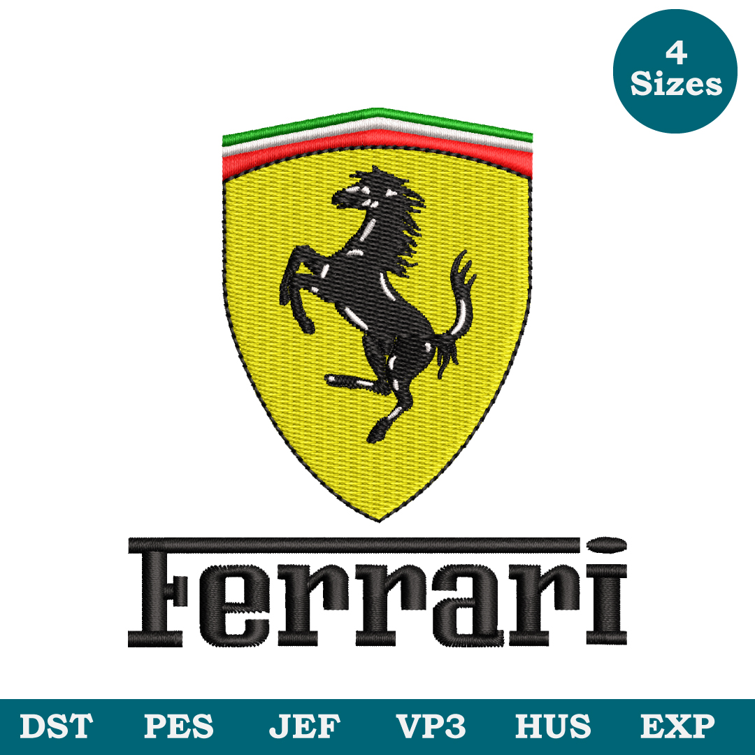 Logo Ferrari Machine Embroidery Design, logo Embroidery Desi - Inspire ...