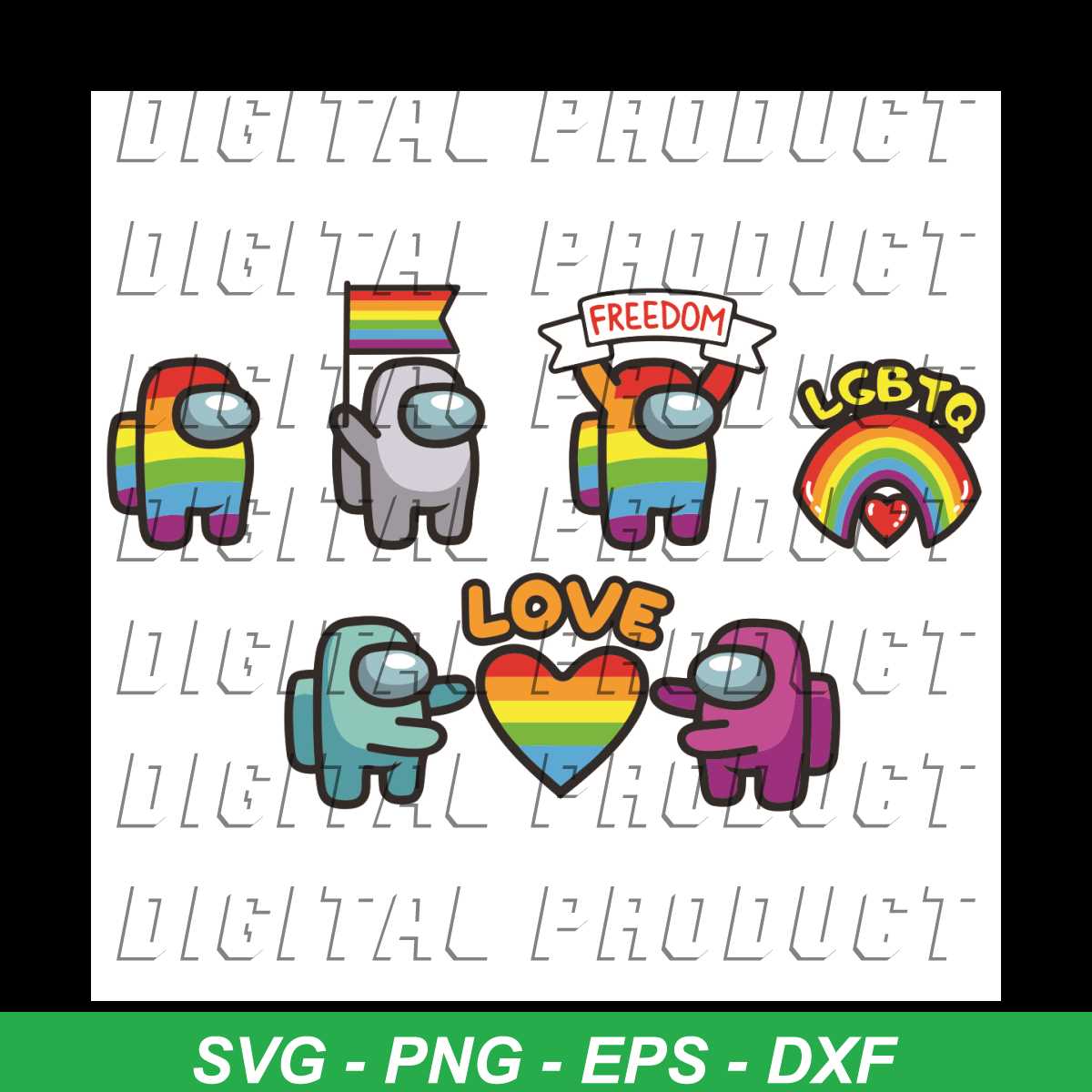 Among Us LGBTQ Rainbow Pride Among Us Svg, Valentine Svg, Am - Inspire ...
