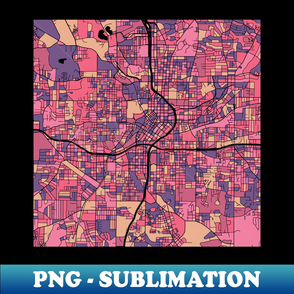 Atlanta Map Pattern in Purple Pink - Vintage Sublimation PN | Inspire ...