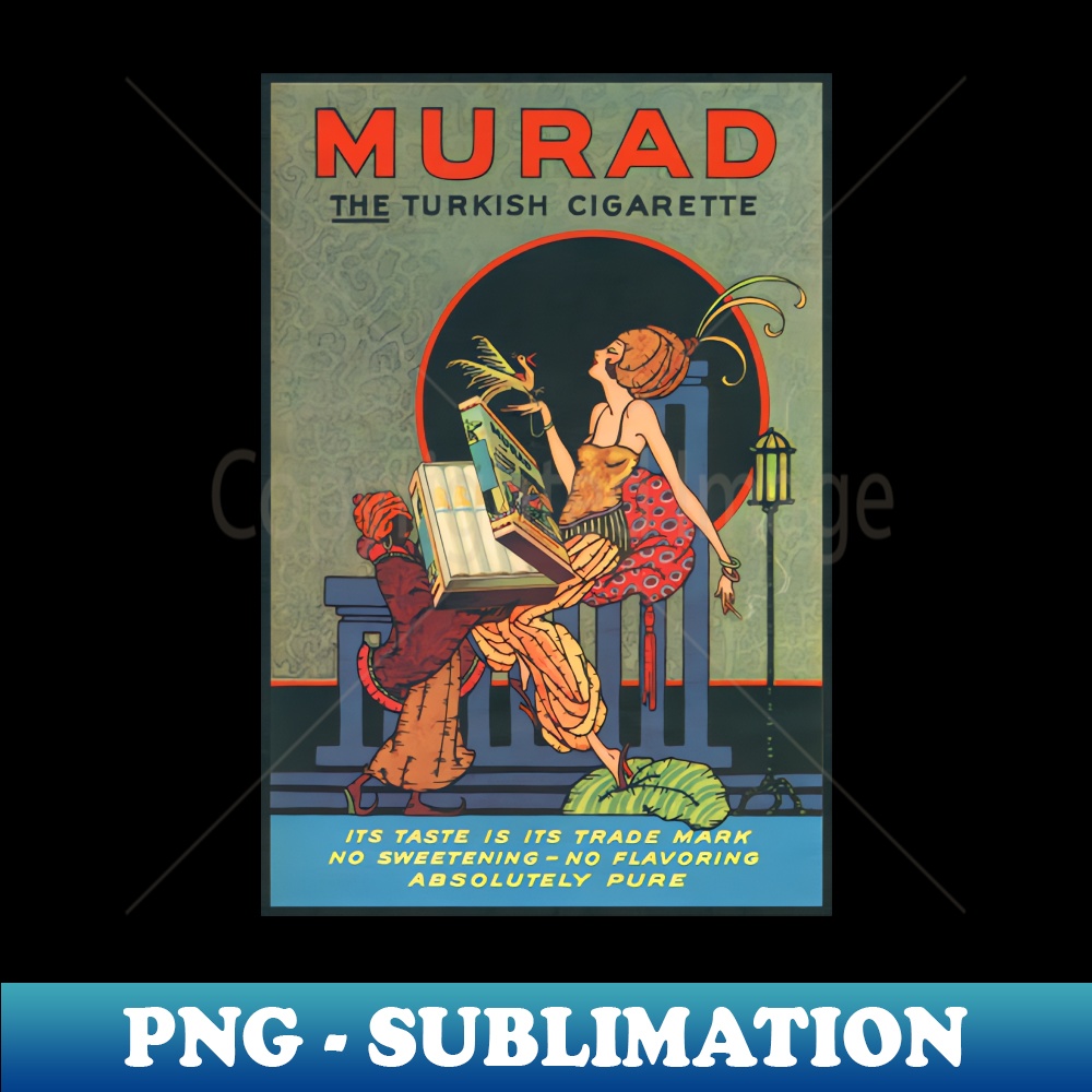 1925 Art Deco Murad Turkish Cigarettes Ad - PNG Transparent | Inspire ...