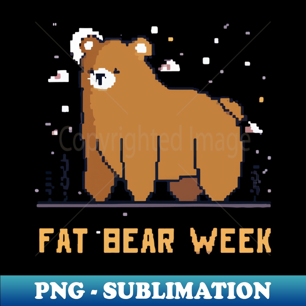 Fat Bear Week Pixel Art - Vintage Sublimation PNG Download - | Inspire ...