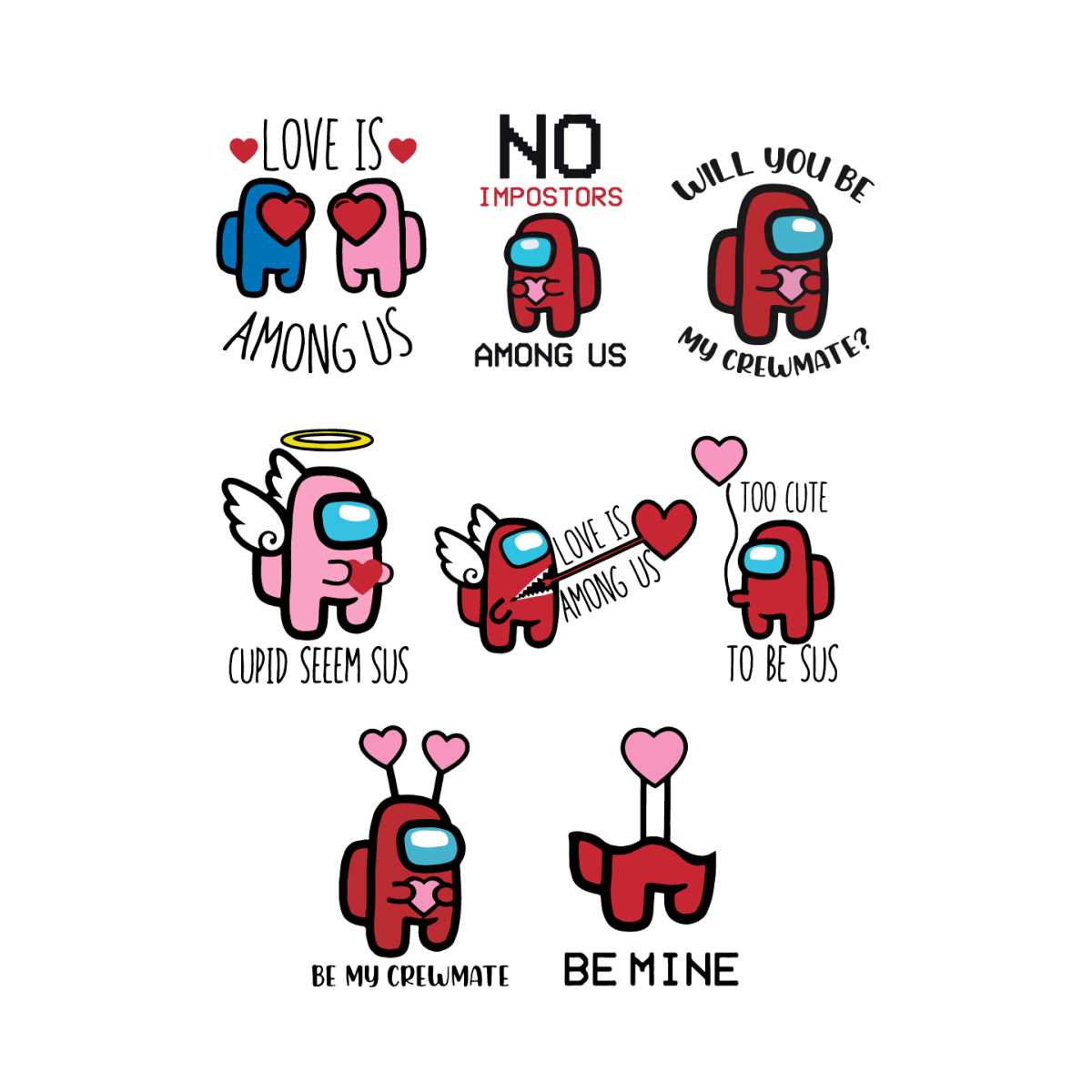 Valentine Among Us Svg Bundle, Valentine Svg, Valentine Impo | Inspire ...