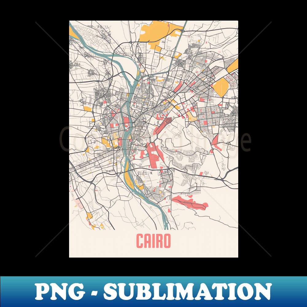 Cairo - Egypt Chalk City Map - Creative Sublimation PNG Down - Inspire ...