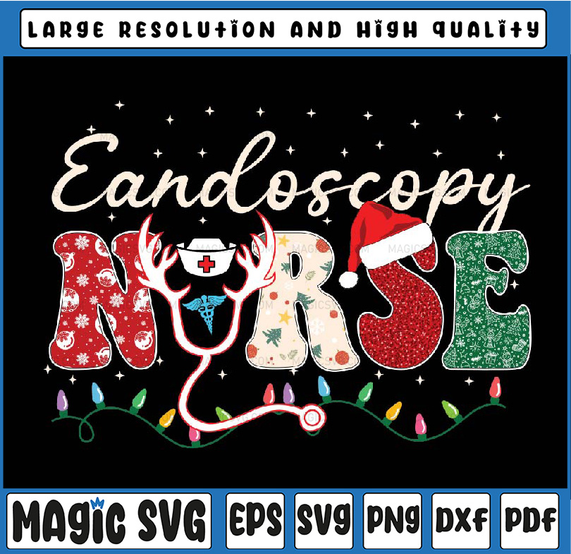 Christmas Nurse Nursing Endoscopy Nurse Christmas Pattern Pn | Inspire ...