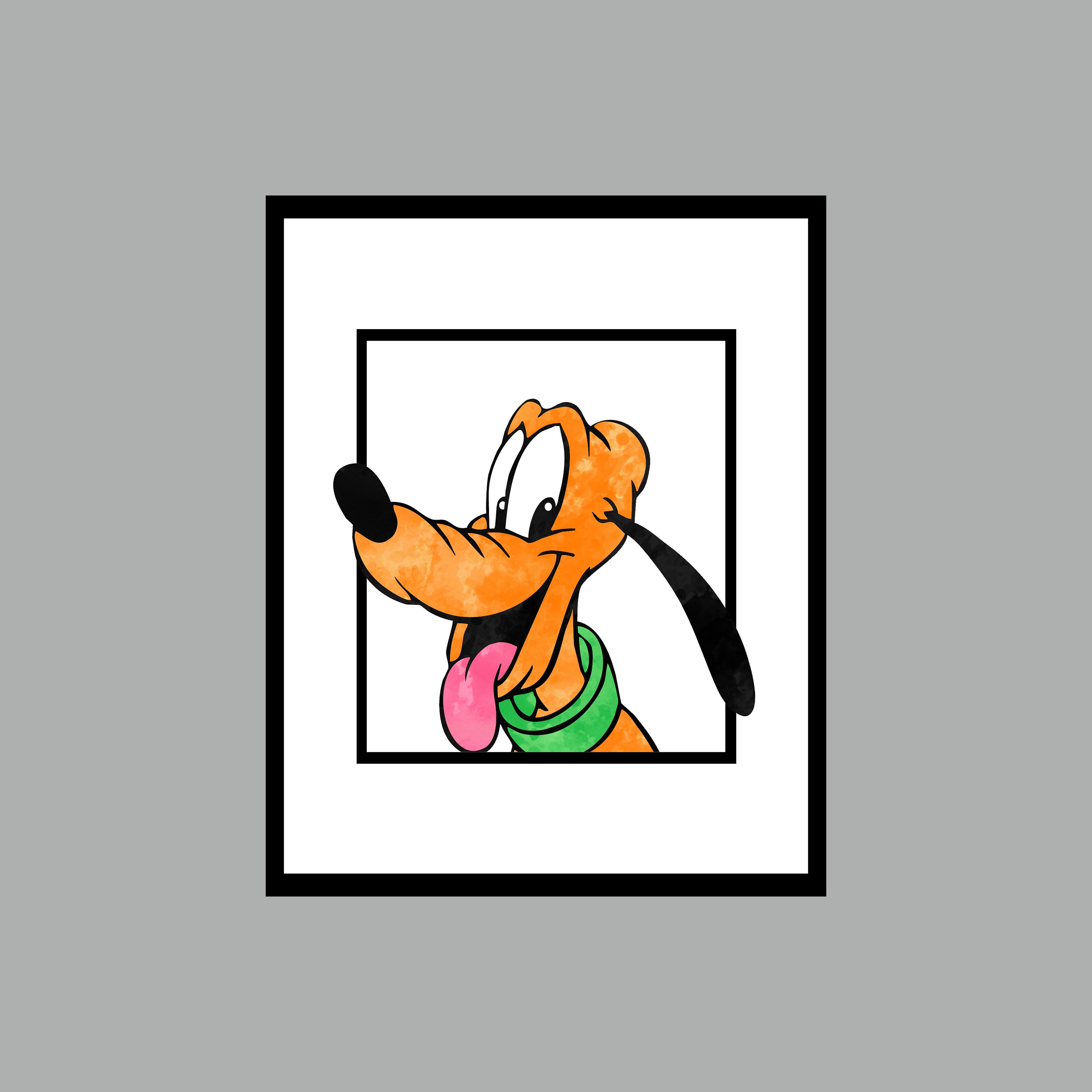 Pluto Disney Art Print Digital Files decor nursery room wate | Inspire ...