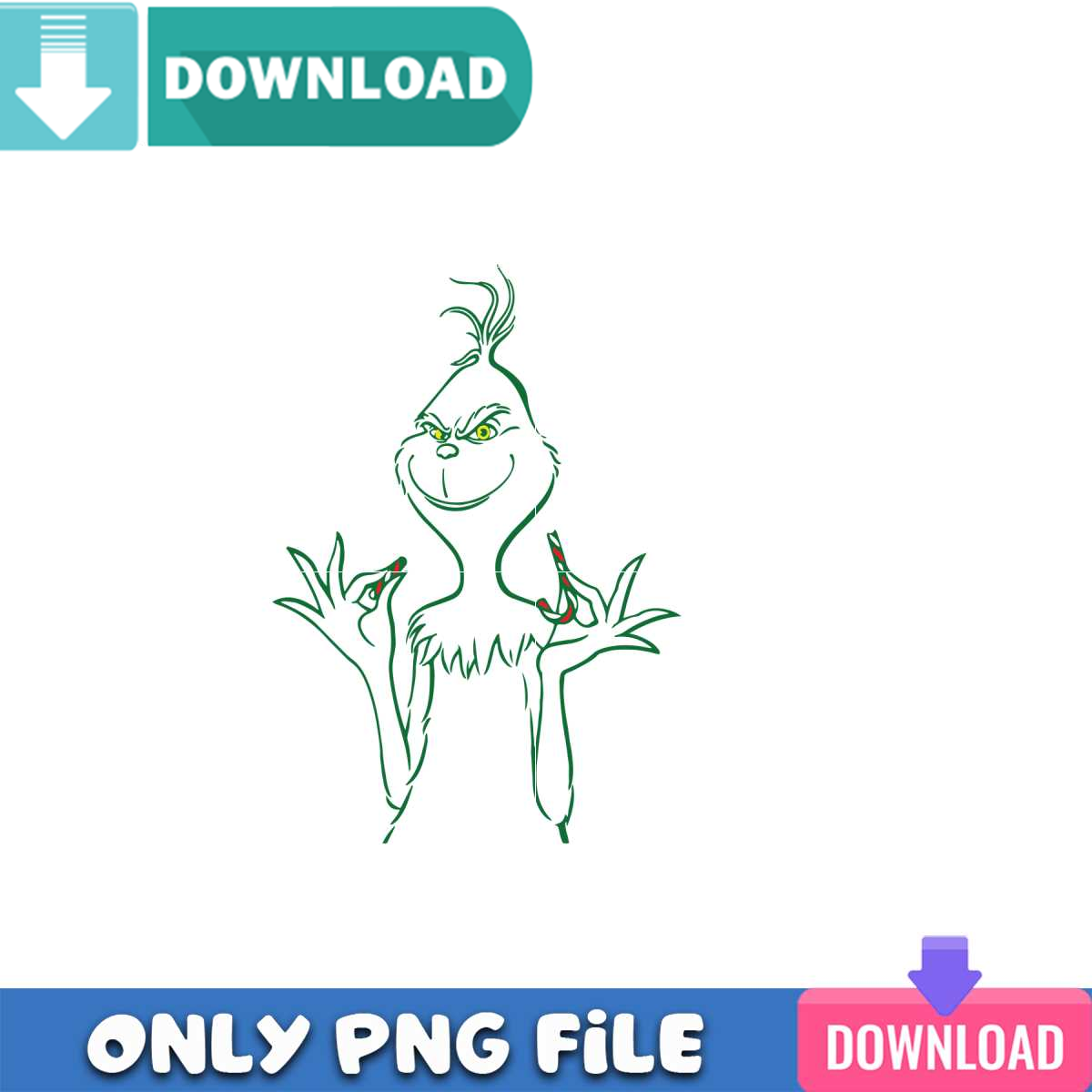 Grinch Outline SVG Best Files For Cricut Design Download | Inspire Uplift