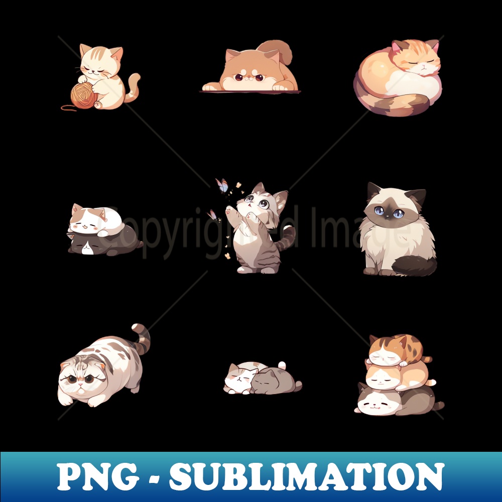 Cute Cats Sticker Pack - Exclusive Sublimation Digital File | Inspire ...