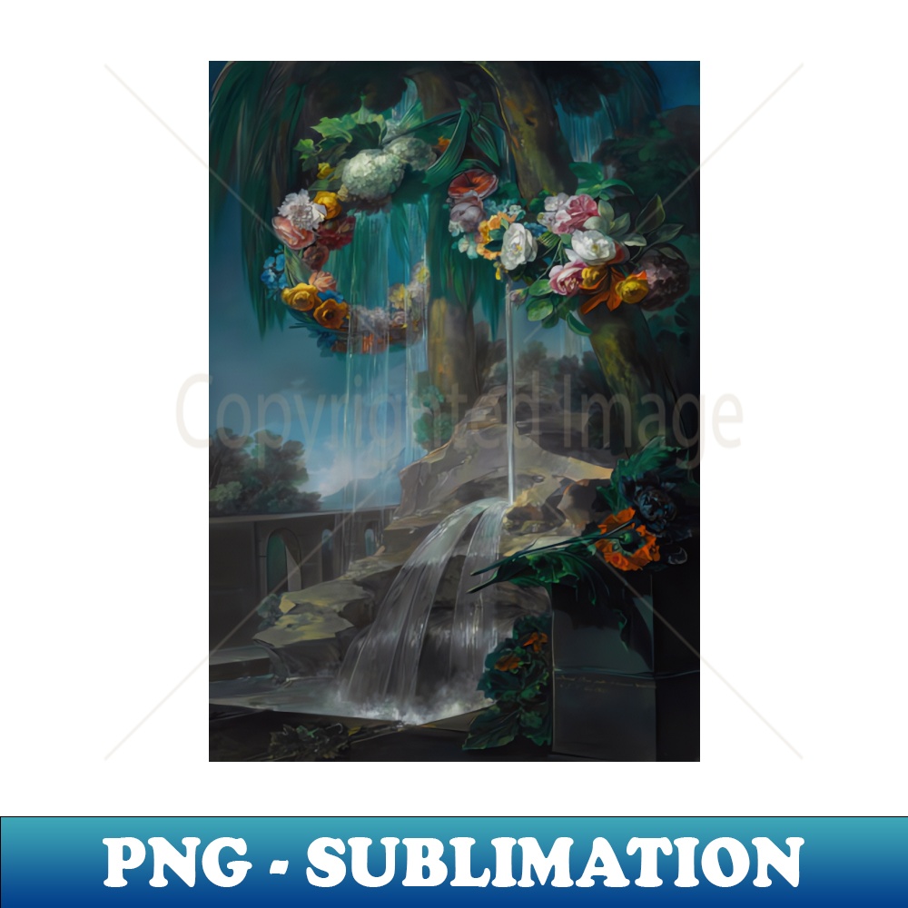 An Outdoor Scene With A Spring Flowing Into A Pool by Miguel | Inspire ...