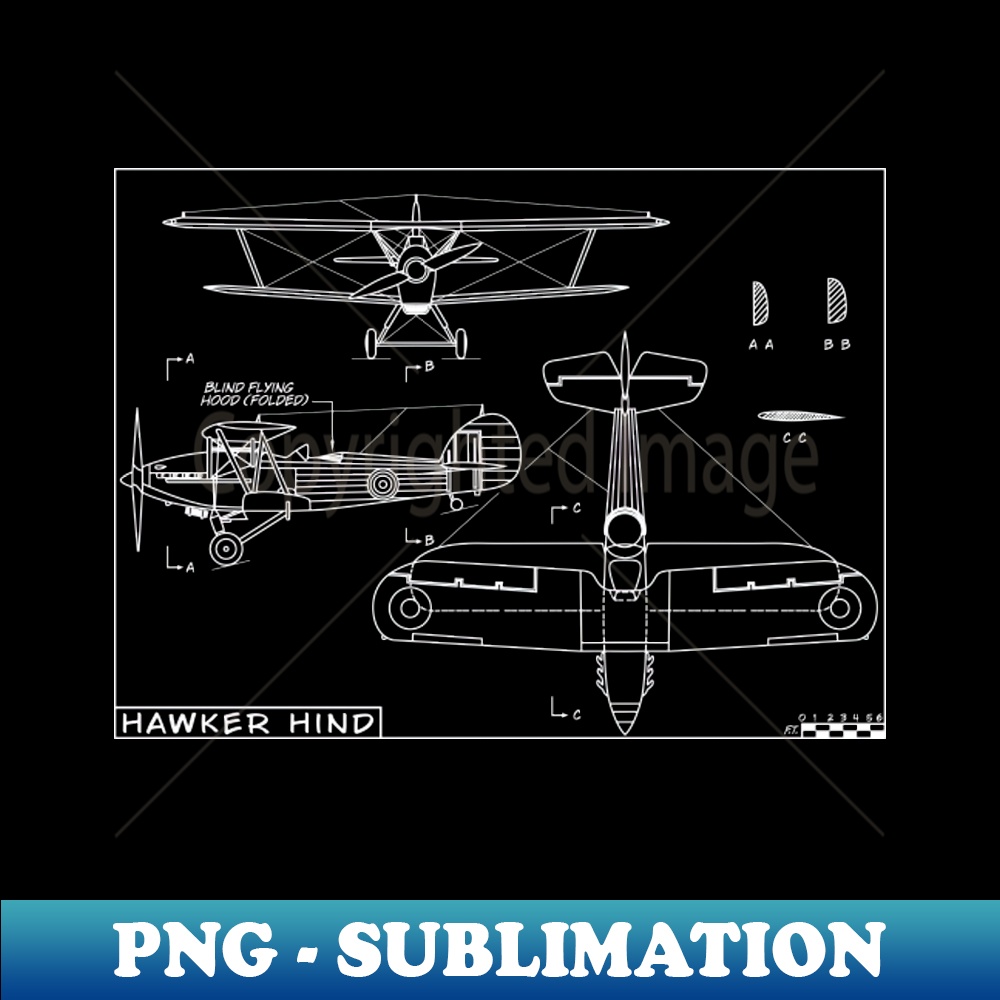 Hawker Hind British Biplane Light Bomber Aircraft Blueprint - Inspire ...