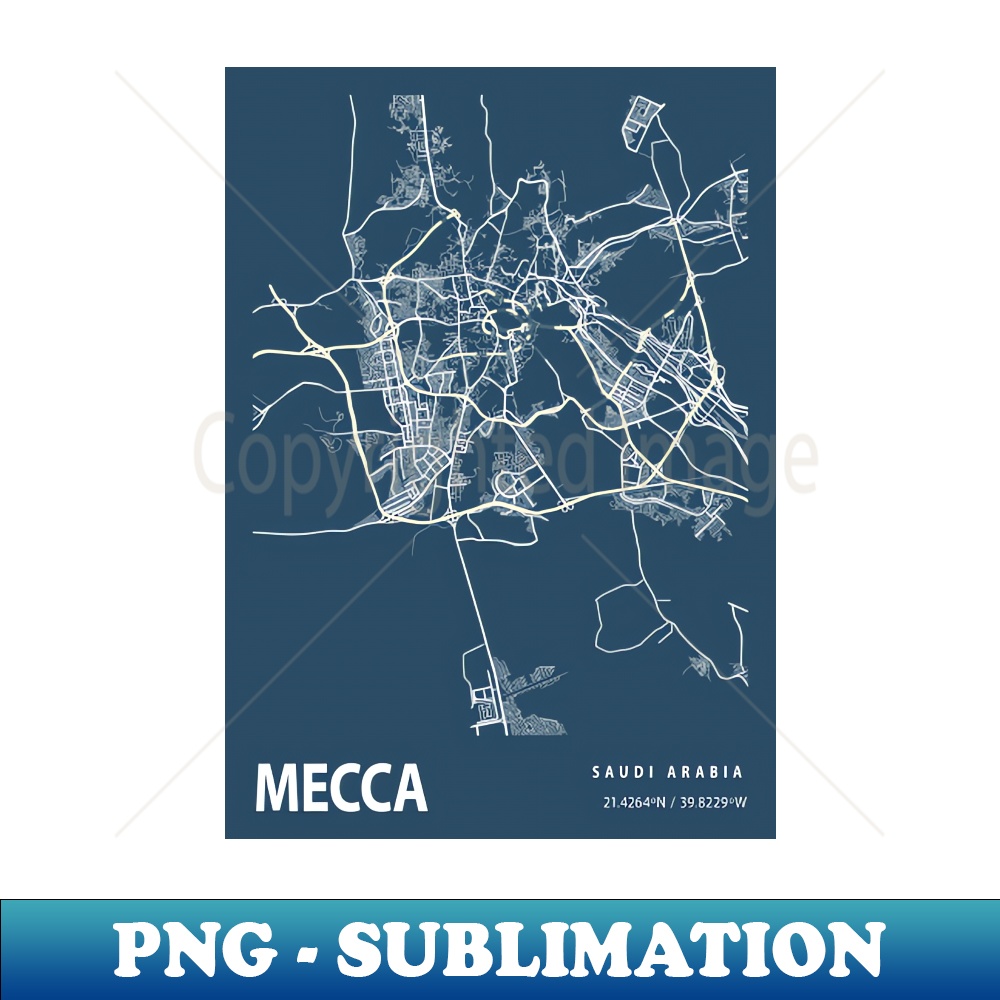 Mecca Blueprint Street Map Mecca Colour Map Prints - Sublima | Inspire ...