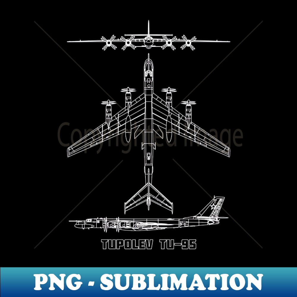 Tupolev Tu-95 Russian Strategic Bomber Plane Blueprint Diagr - Inspire ...