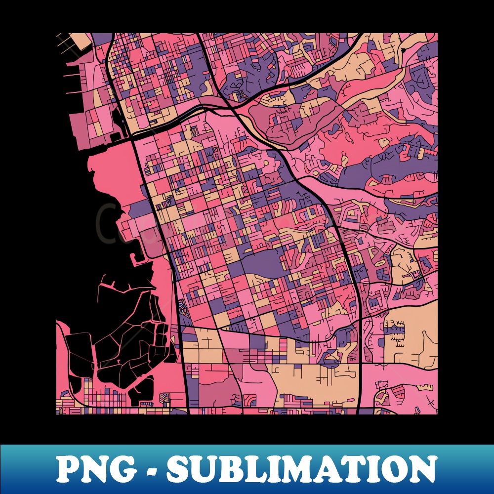 Chula Vista Map Pattern in Purple Pink - Instant Sublimatio | Inspire ...