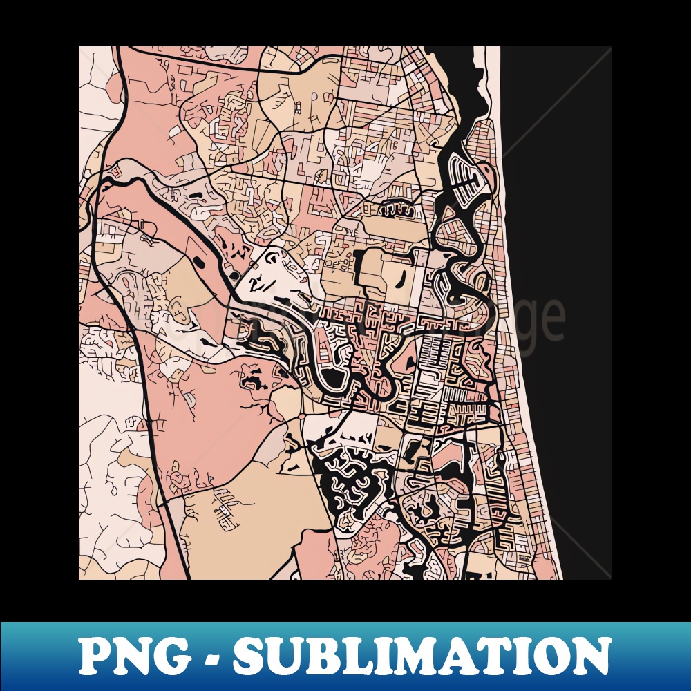 Gold Coast Map Pattern in Soft Pink Pastels - PNG Transparen | Inspire ...