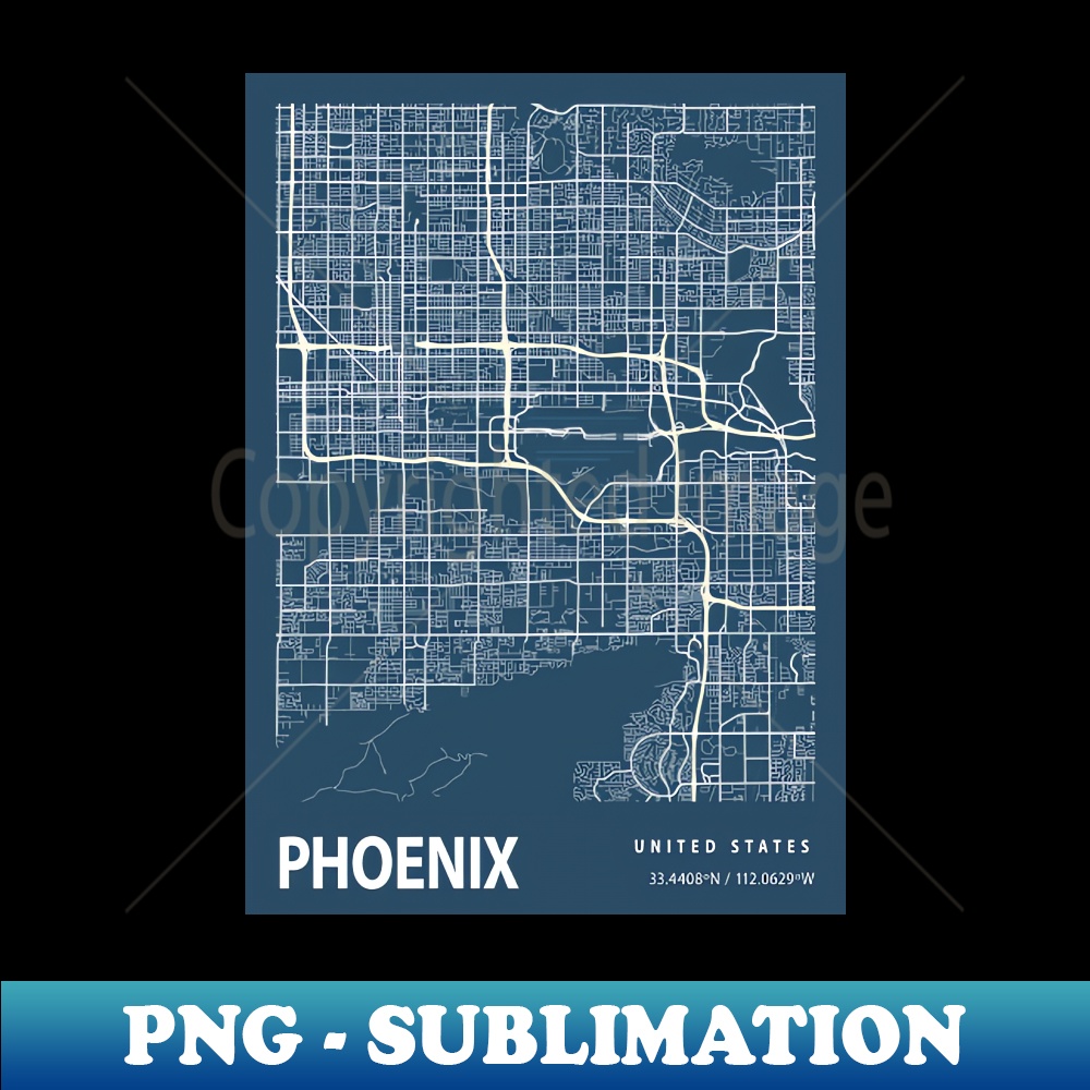 Phoenix Blueprint Street Map Phoenix Colour Map Prints - Ins | Inspire ...