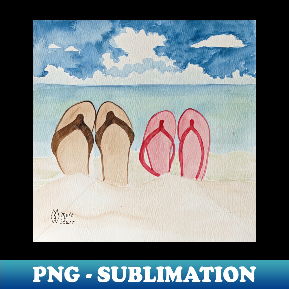 Flip flops off at the beach - PNG Transparent Sublimation Fi | Inspire ...