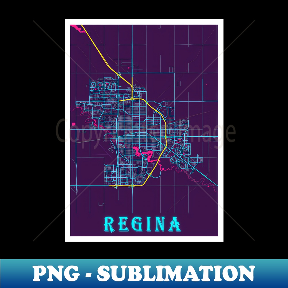 Regina Neon City Map Regina Minimalist City Map Art Print - | Inspire ...