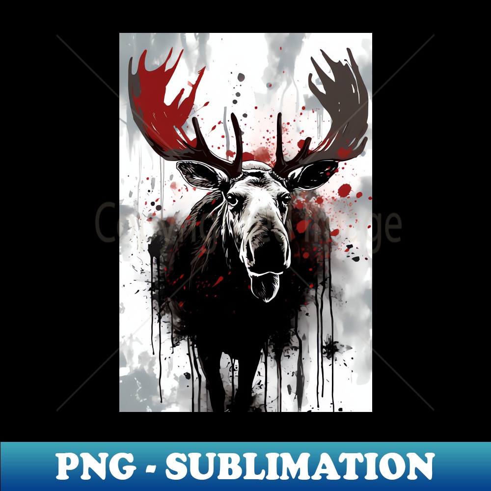Ink Painting of a Moose - Trendy Sublimation Digital Downloa | Inspire ...
