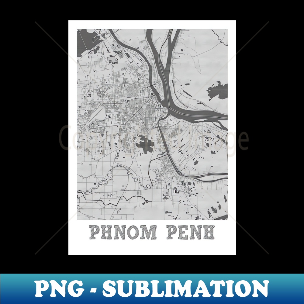 Phnom Penh Pencil Map Print Phnom Penh City Pencil Street Ma | Inspire ...