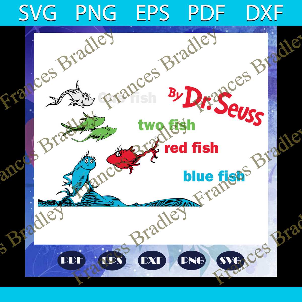 One fish two fish red fish blue fish, By Dr Seuss svg, Dr se | Inspire ...
