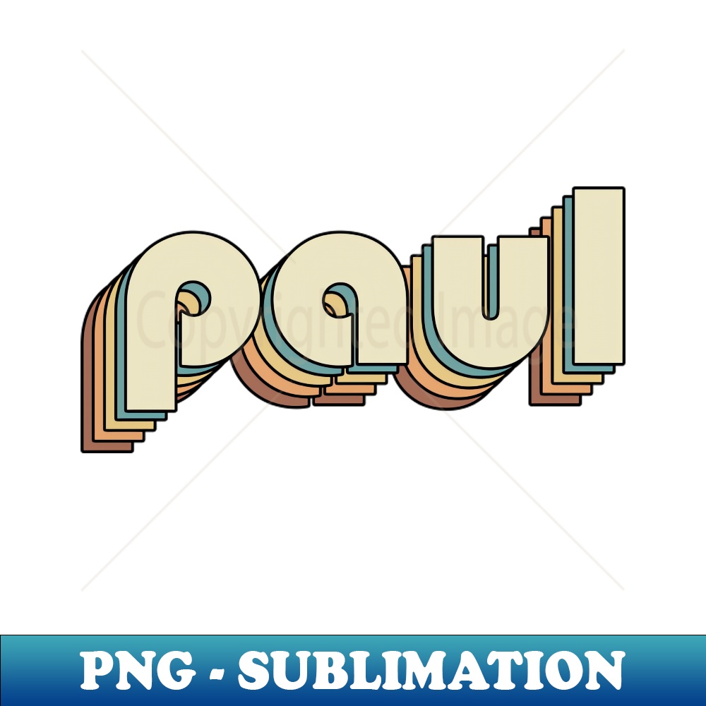 Paul Paul Retro Rainbow Typography Style 70s - PNG Transpa | Inspire Uplift