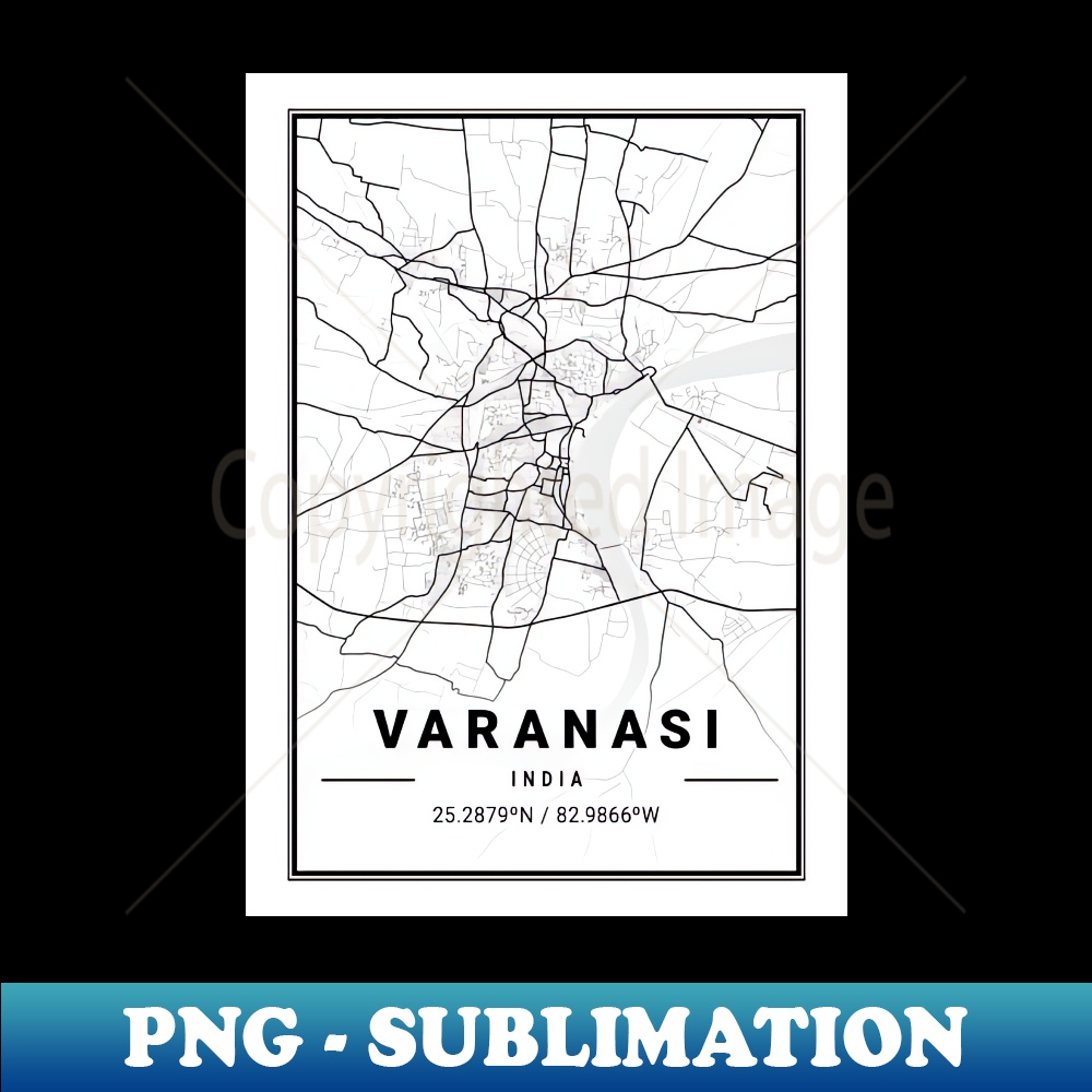 Varanasi Light City Map - Decorative Sublimation PNG File - - Inspire ...