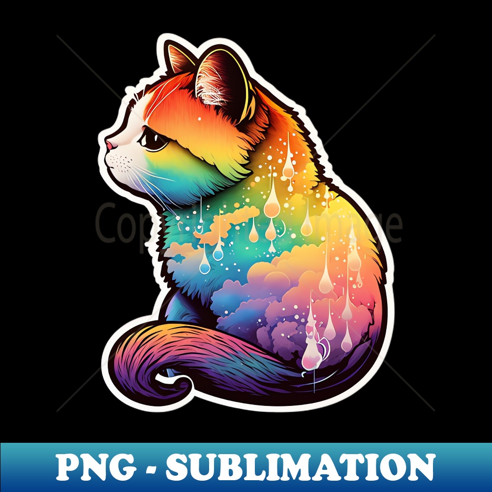 Kawaii Rainbow Kitty III - Artistic Sublimation Digital File | Inspire Uplift