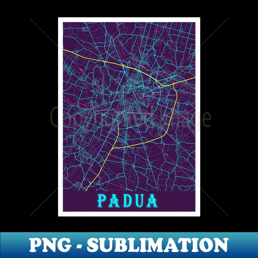 Padua Neon City Map - Signature Sublimation PNG File - Captu - Inspire ...