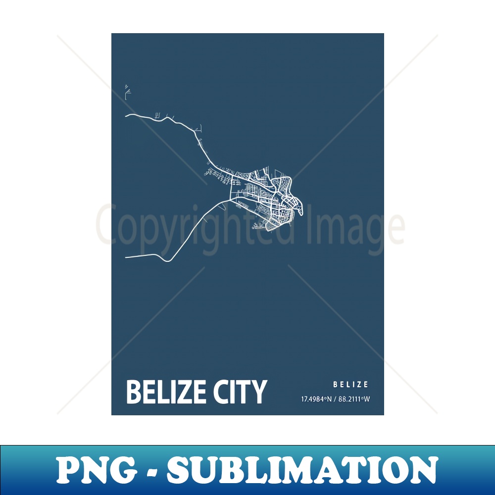 Belize City Blueprint Street Map Belize City Colour Map Prin | Inspire ...