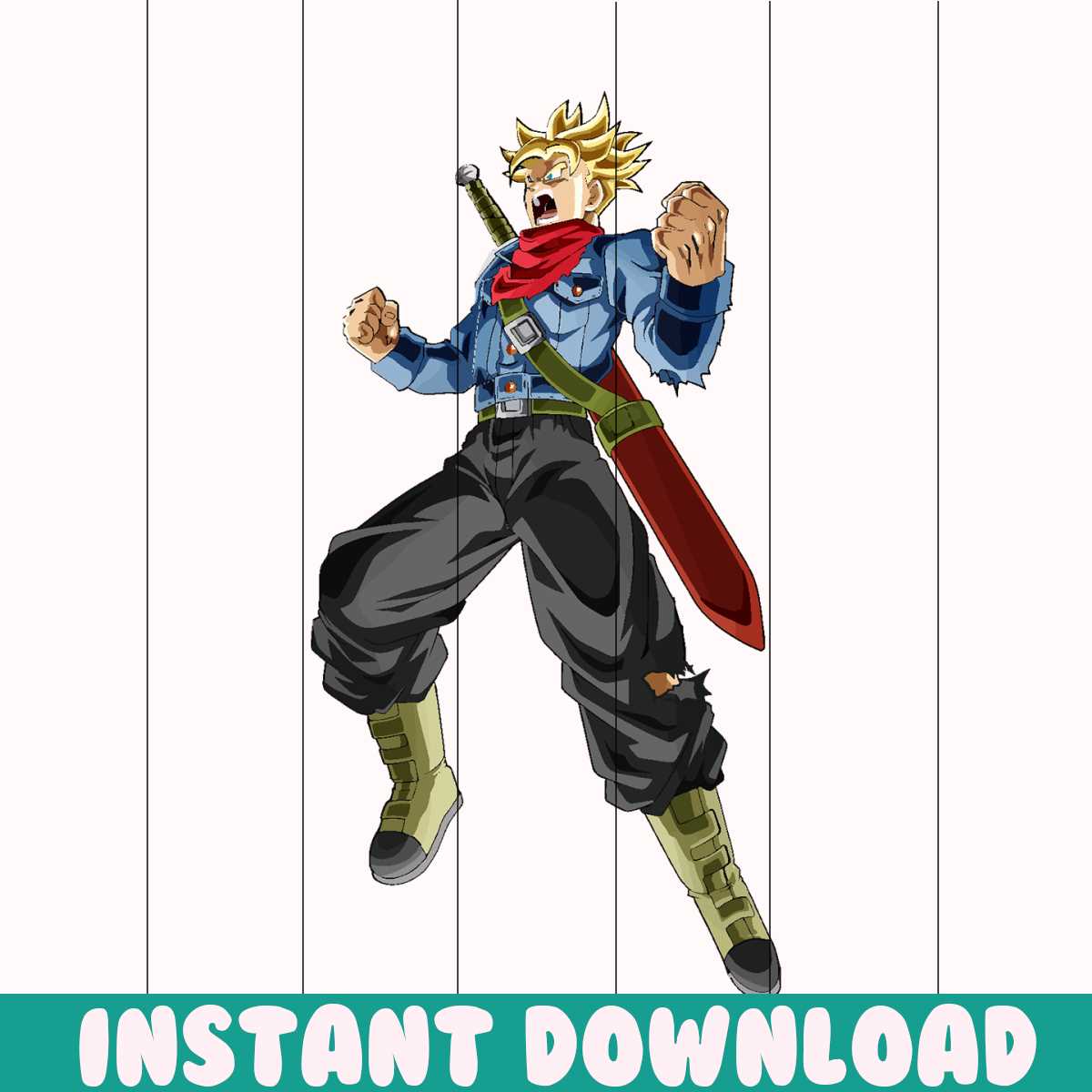 Trunks Dragon Balls PNG, Instant download, Tshirt Sublimatio | Inspire ...