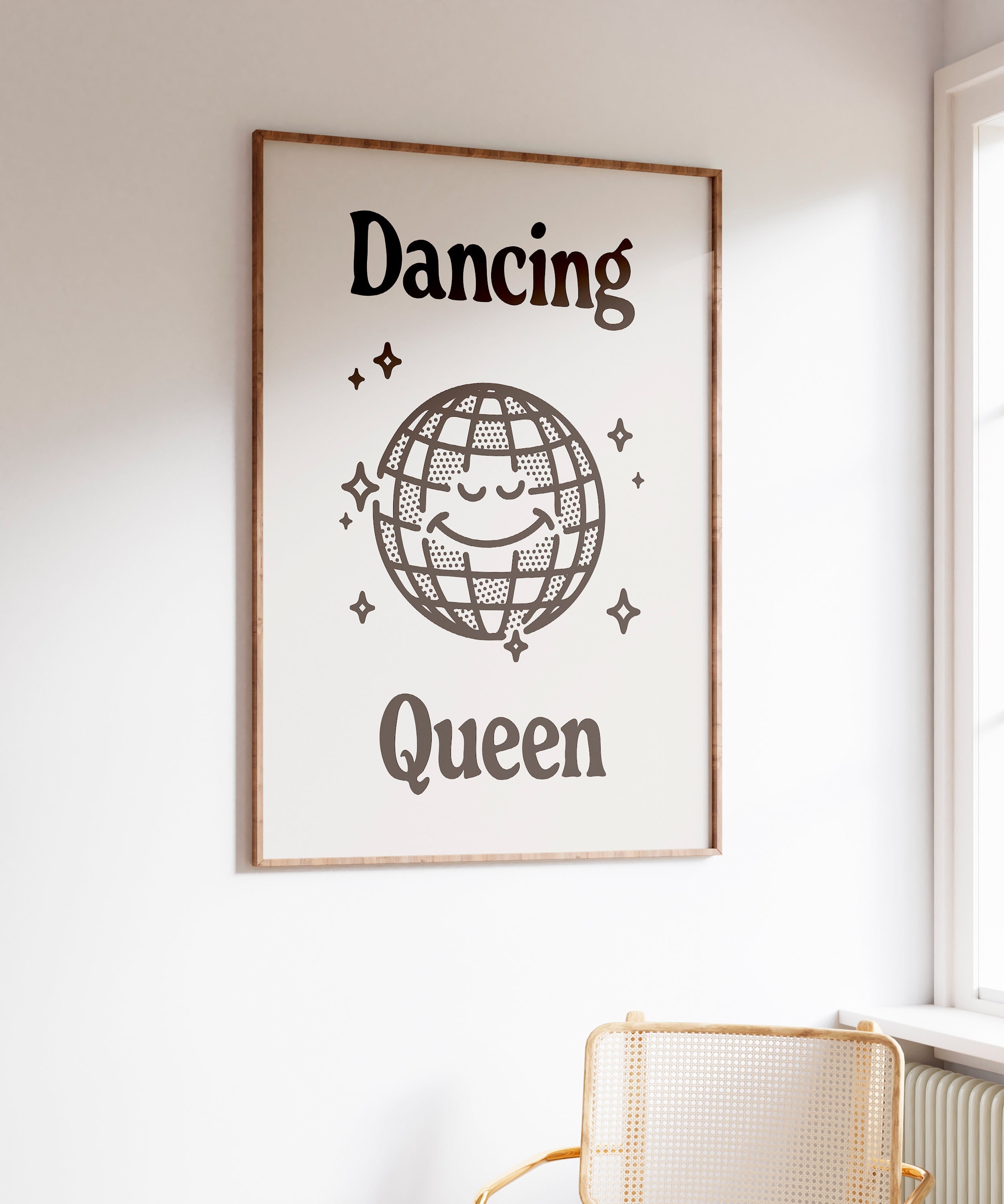 Dancing Queen Disco Print, Retro Disco Ball Poster, Trendy W | Inspire ...