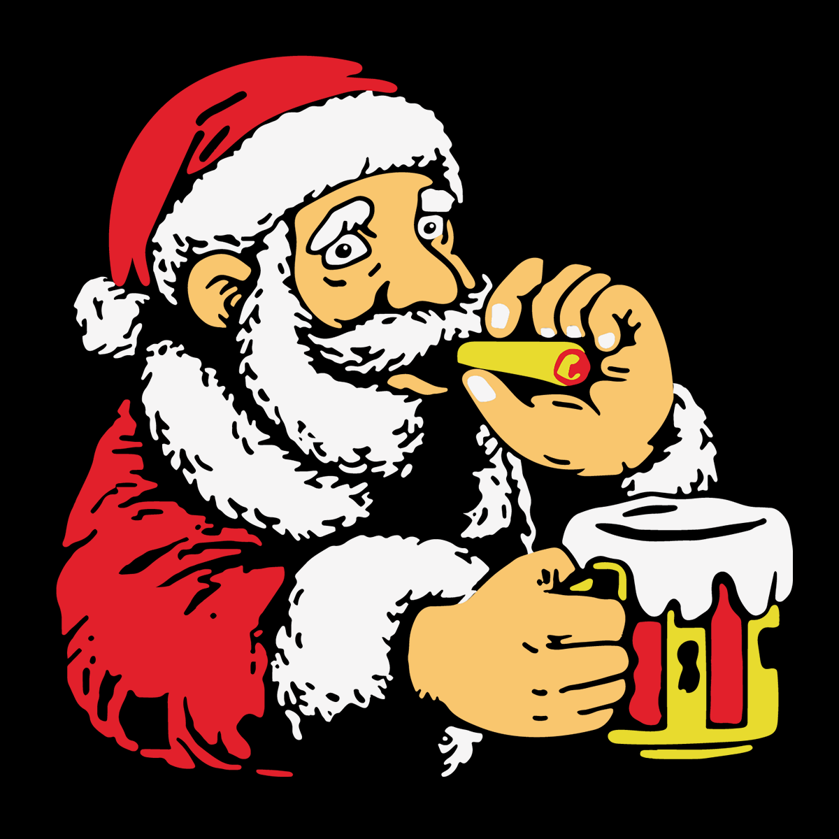 Santa Smoking Cigar And Drinking Beer Svg, Christmas Svg, Xm | Inspire ...