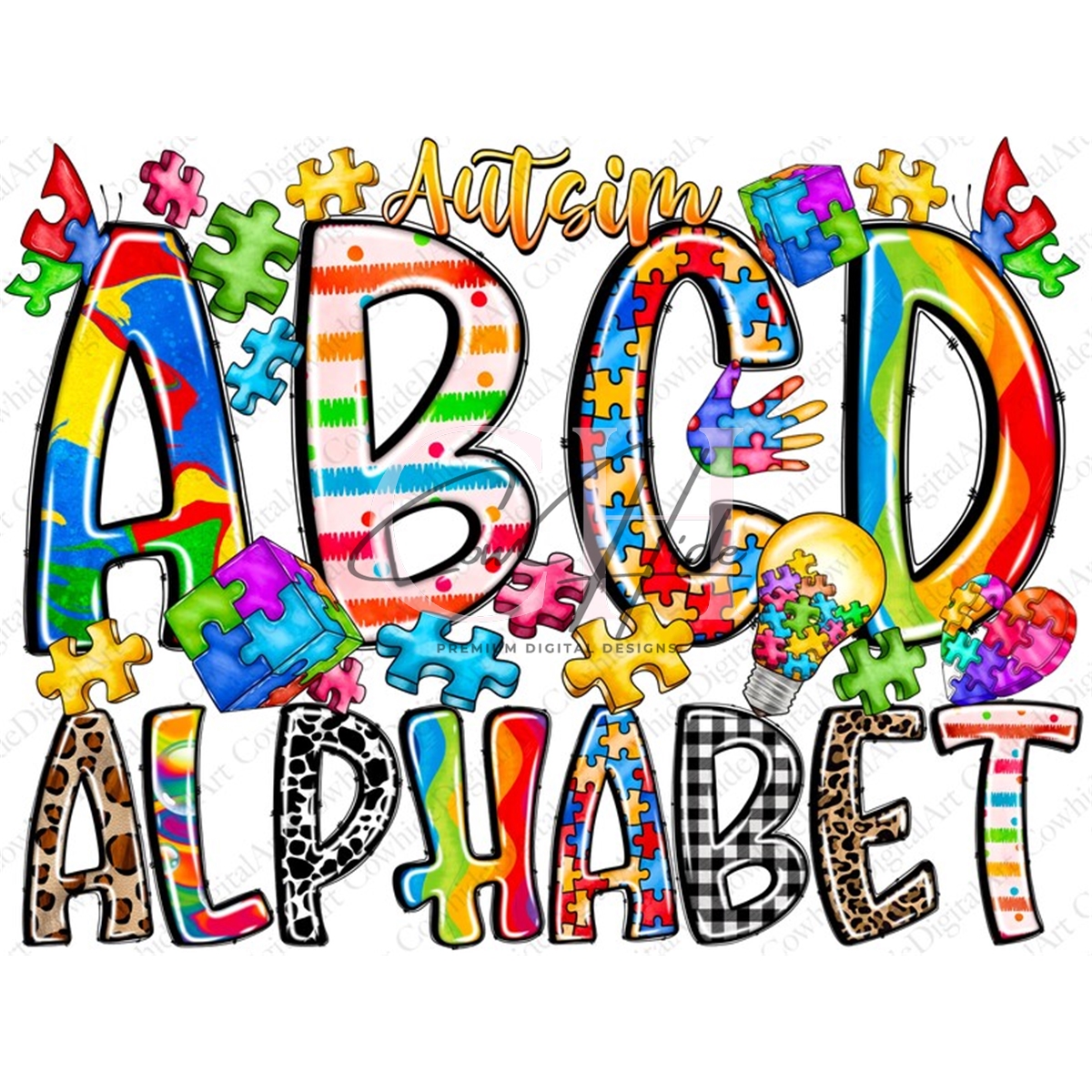 Autism Doodle Alphabet Bundle Png, Autism Alphabet PNG,Font | Inspire ...