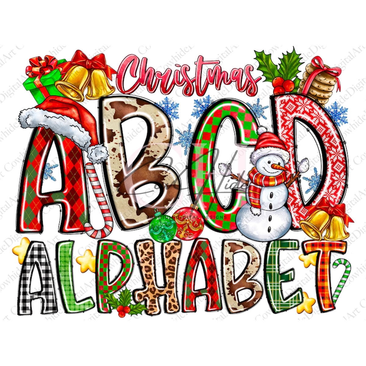 Christmas Alphabet PNG, Christmas PNG Xmas Doodle Alphabet, | Inspire ...