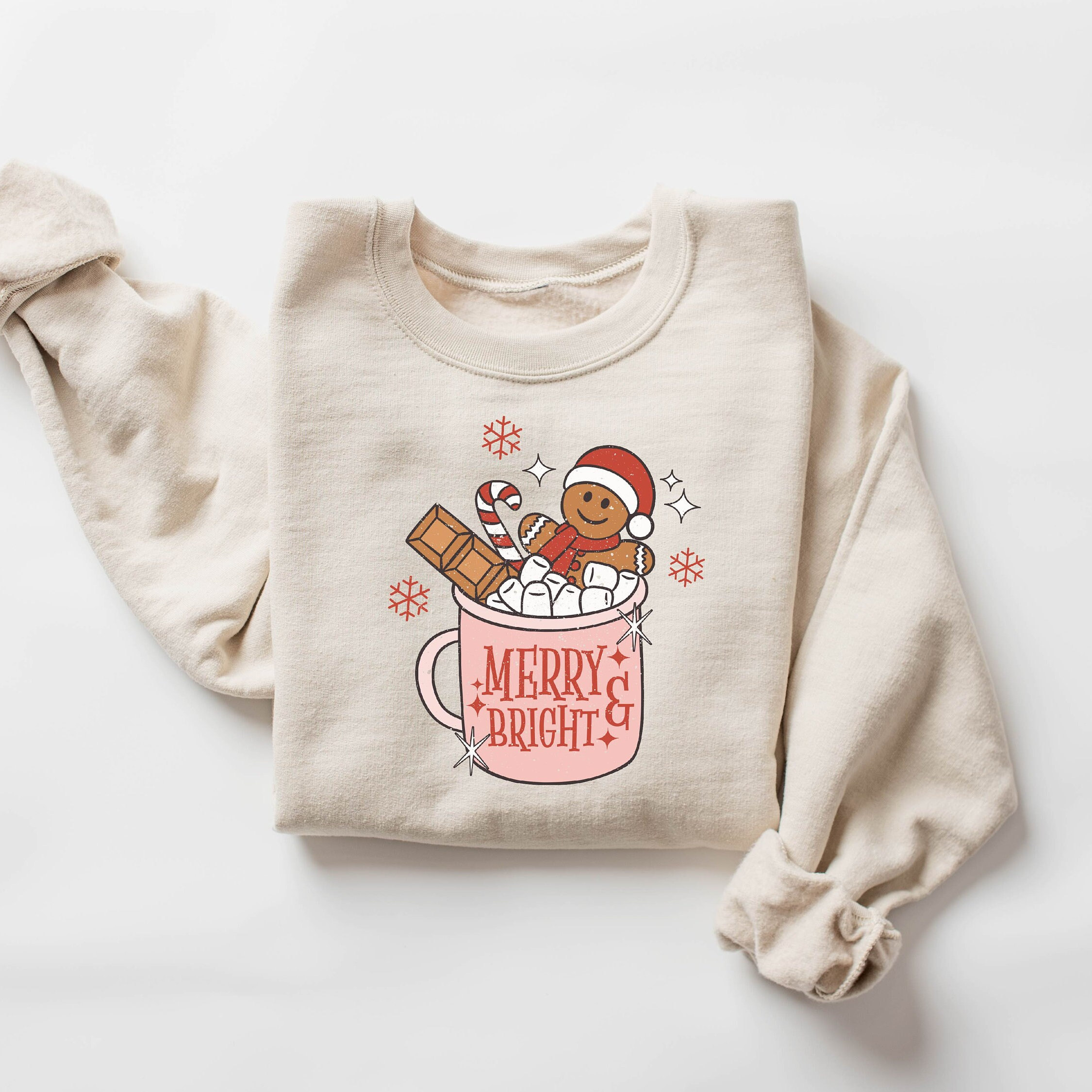 Retro Gingerbread Christmas Sweatshirt, Merry Christmas, Chr | Inspire ...