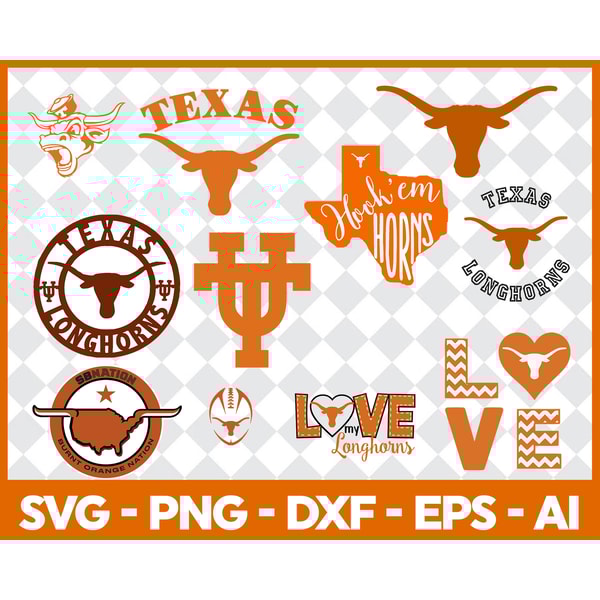 Texas Longhorns Svg Bundle, Texas Longhorns Logo, Sport Svg, - Inspire ...