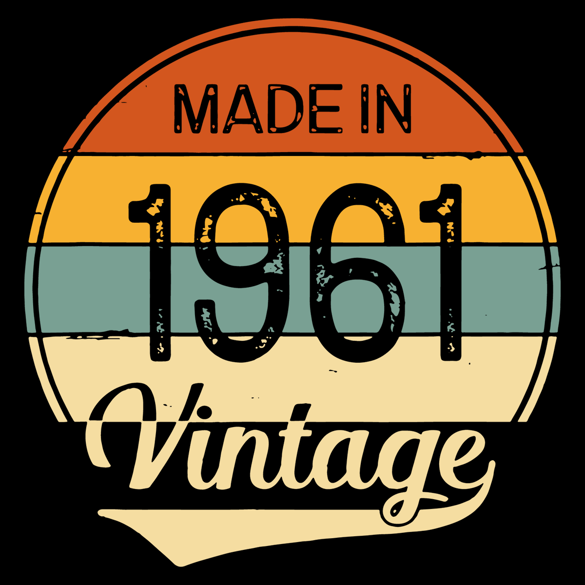 Made In 1961 Vintage Svg, Birthday Svg, Vintage 1961 Svg, 19 - Inspire Uplift