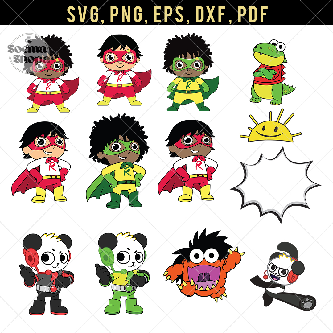 Ryan Play World and Afro Collect SVG, PNG, PDF, DXF Cutting, - Inspire ...