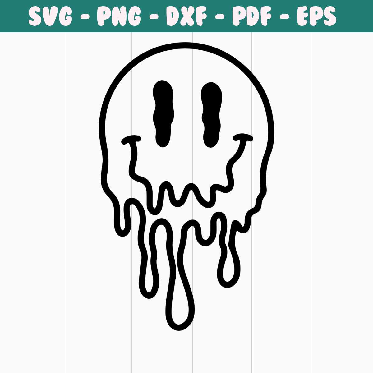 Outline Retro Bold Emoticon png, Drippy Smiley png, Melting | Inspire ...