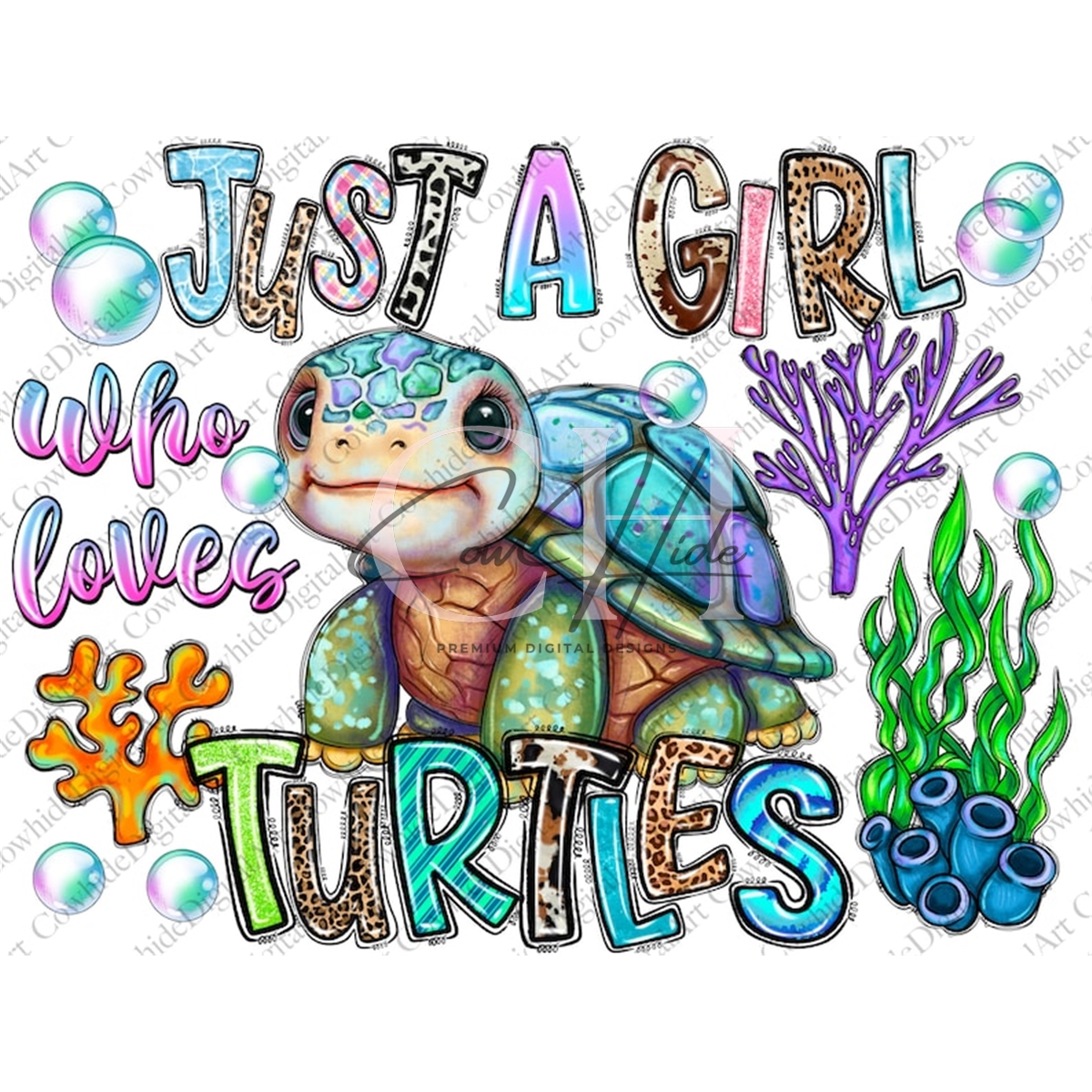 Just a girl who loves turtles png sublimation design downloa | Inspire ...