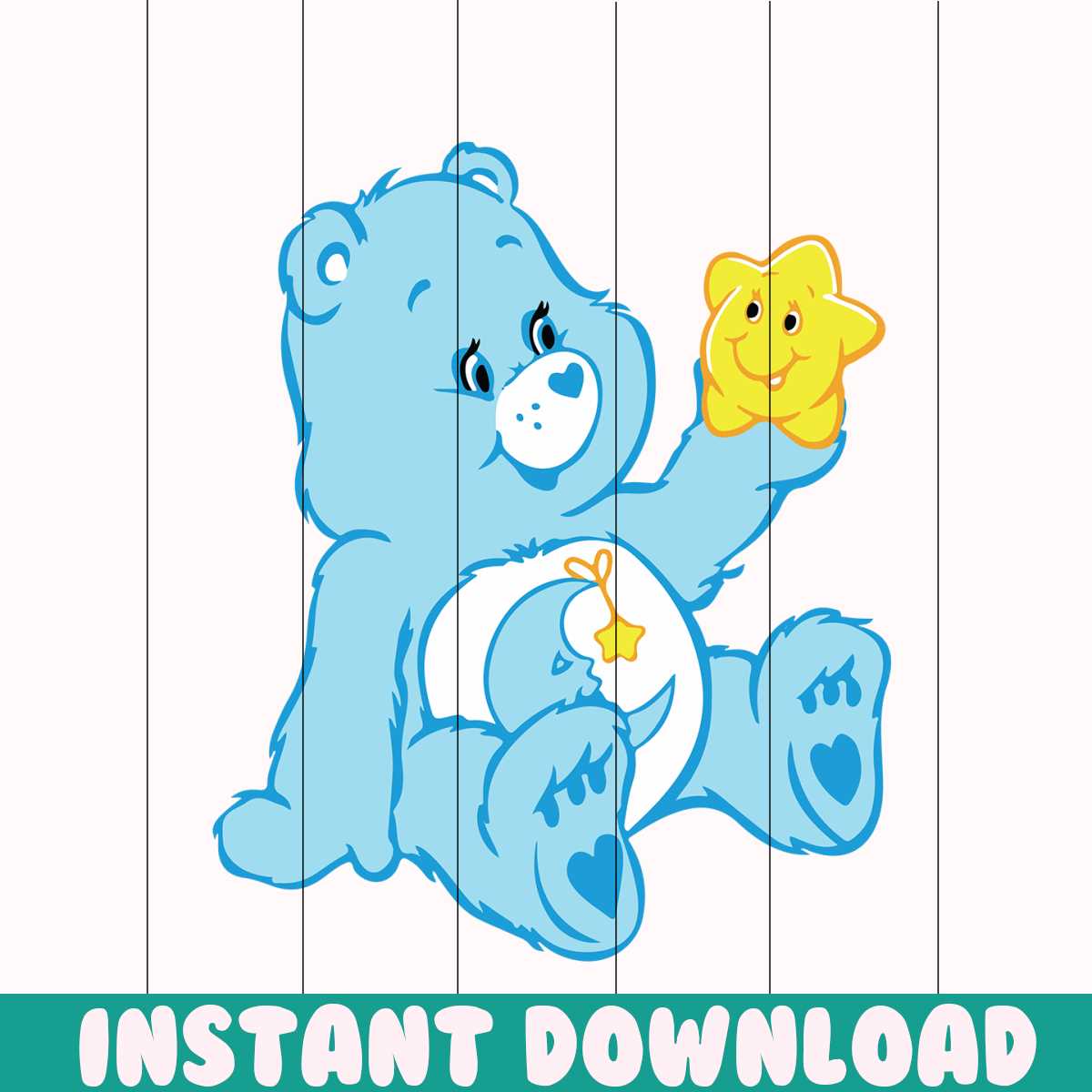 Blue Cheer Care Bear PNG Digital Download, Happy bear png, | Inspire Uplift