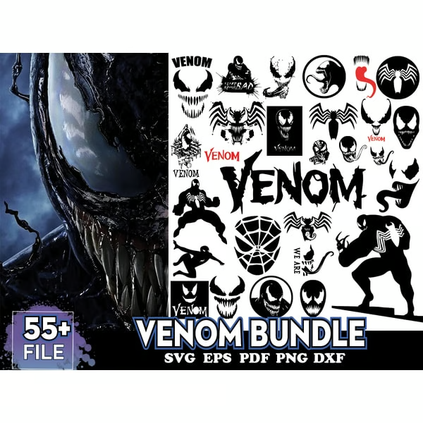 55 Files Venom Bundle, Venom Vector, Venom SVG, Venom PNG, V - Inspire ...