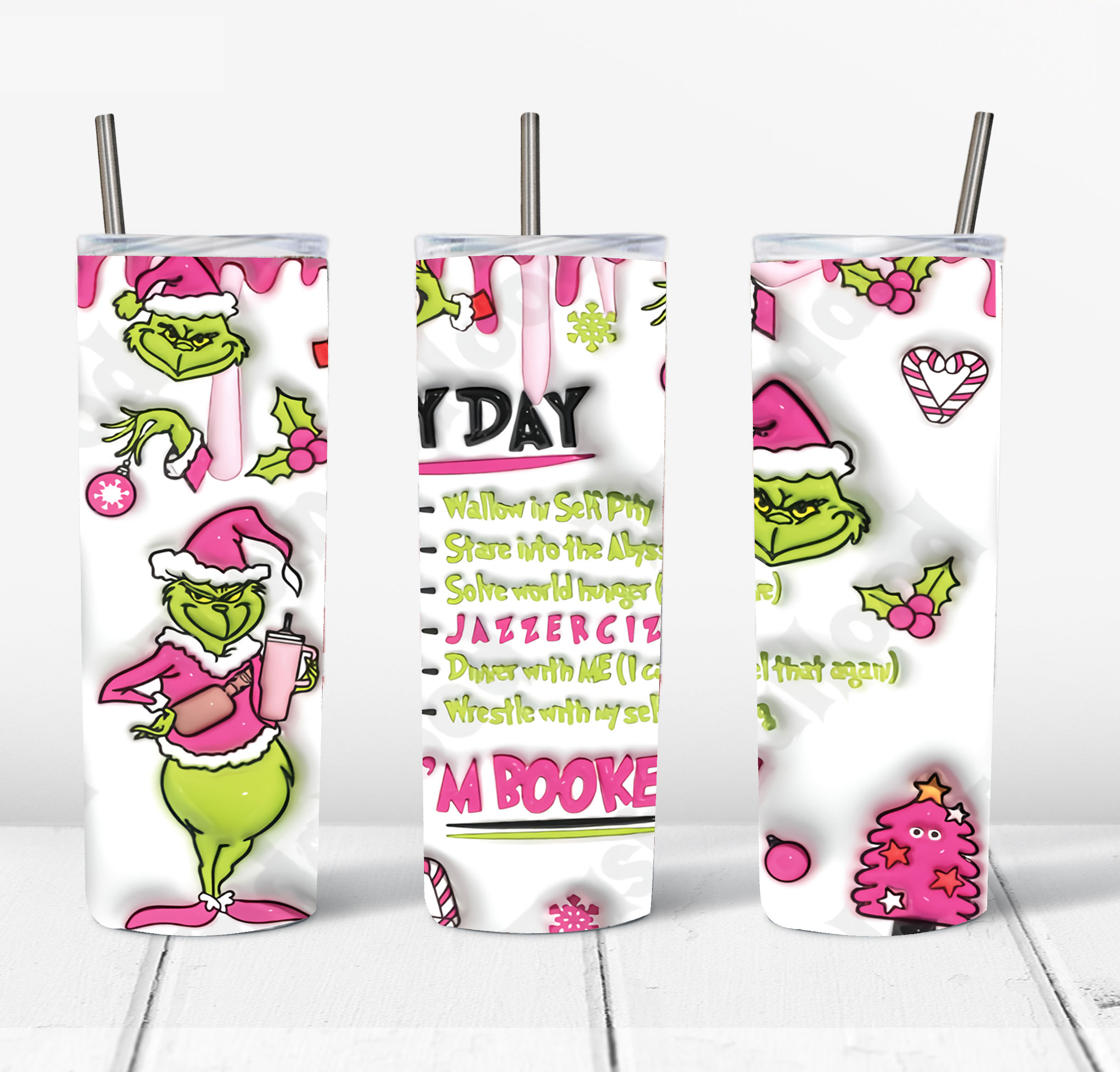 3D Pink Grinch Christmas 20 Oz Skinny Tumbler Png, Grinch Pn | Inspire ...
