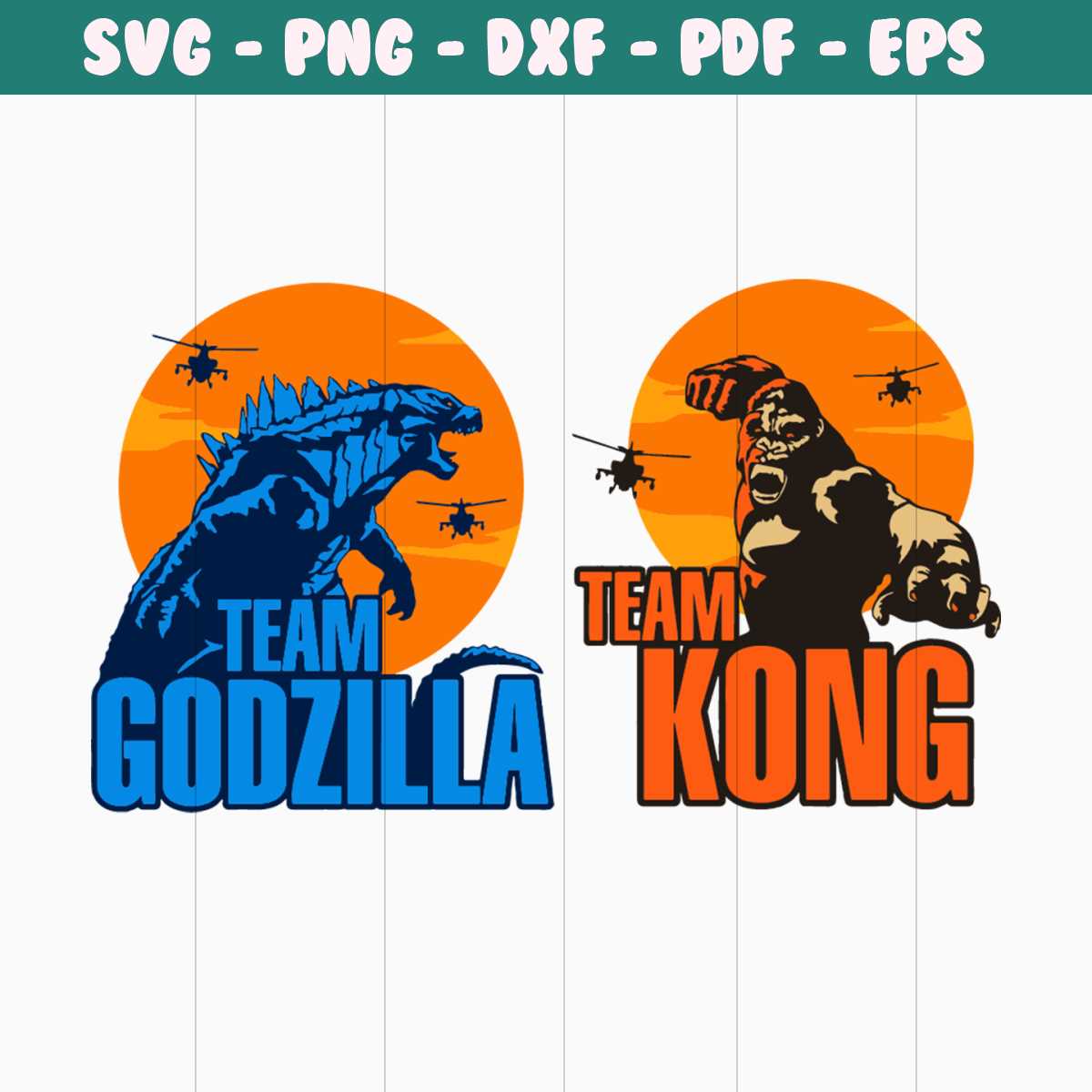 Team Kong and Team Godzilla PNG, Kong PNG, Godzilla Retro Ts | Inspire ...